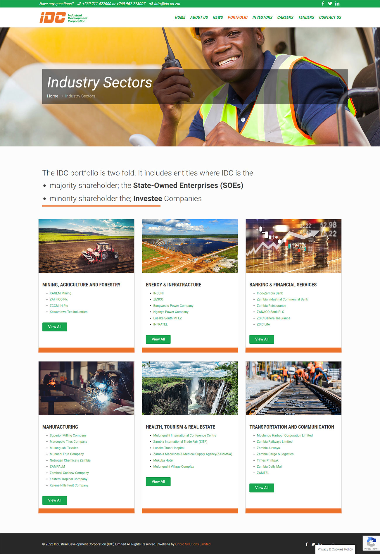 INDUSTRIAL DEVELOPMENT CORPORATION ZAMBIA - Onbrd Solutions
